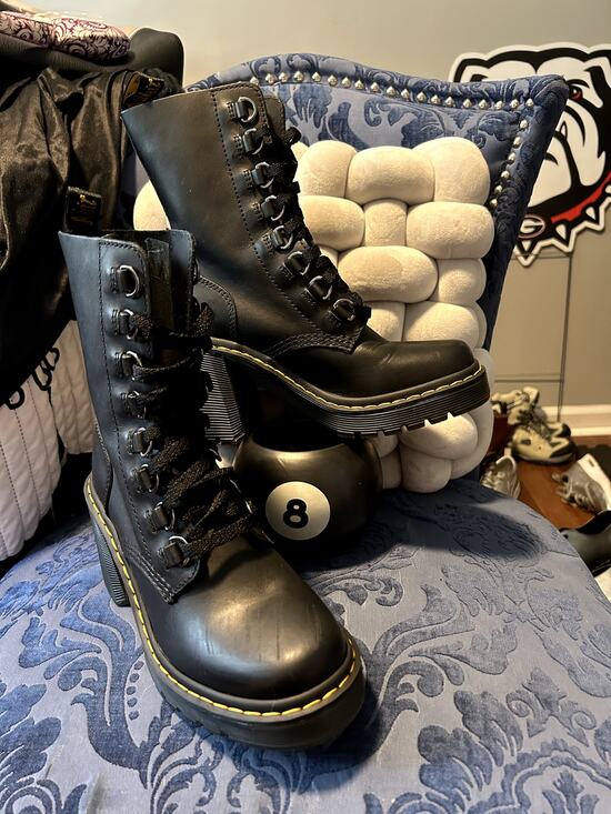Dr. Martens | Shoes | Dr Martens Chesney Black Stacked Heel Size 7eu 38 ...